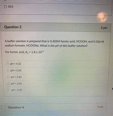 Solved Question Pts A Buffer Solution Is Prepared Chegg