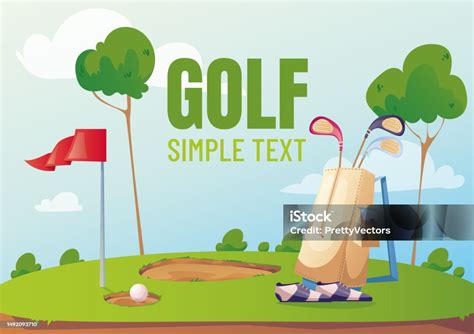 골프 배너 필드 배경 로고 토너먼트 개념입니다 벡터 그래픽 디자인 일러스트레이션 Golf Tournament에 대한 스톡 벡터