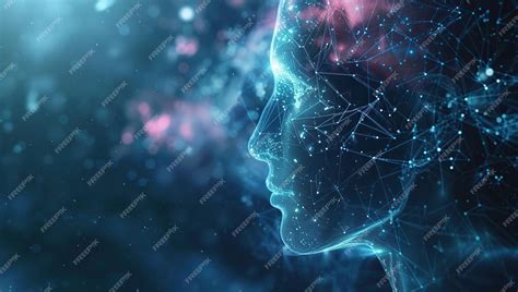 Premium Photo Digital Profile Of A Human Face With Neural Network Connections On A Space