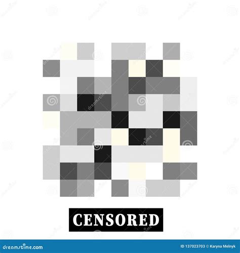 Pixel Censored Sign Black Censor Bar Concept Stock Vector
