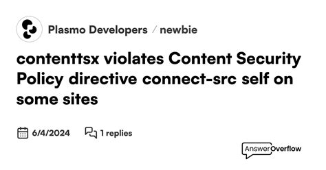 Contenttsx Violates Content Security Policy Directive Connect Src Self On Some Sites 🧩