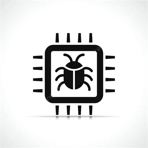 Vector Cpu Bug Icon Design Processor Computer Sign Vector Processor Computer Sign Png And