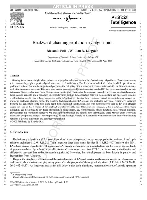 Pdf Backward Chaining Evolutionary Algorithms