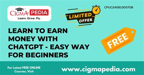 Learn To Earn Money With Chatgpt Easy Way For Beginners Free Udemy Course Cigma Pedia