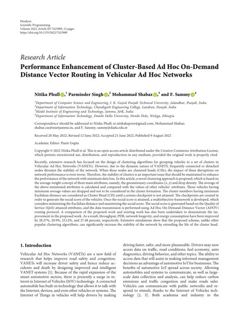 Pdf Performance Enhancement Of Cluster Based Ad Hoc On Demand Distance Vector Routing In