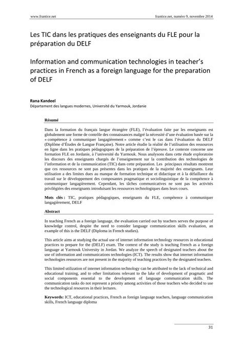 Pdf Les Tic Dans Les Pratiques Des Enseignants Du Fle Pour La Dokumen Tips