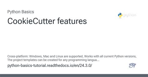 Cookiecutter Features Python Basics 2430