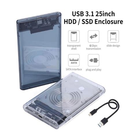 Бокс для внешнего жесткого диска 2 5 Sata Hdd Ssd с Type C корпус для внешнего жесткого диска