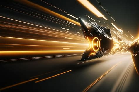Premium Photo Motion Of Line Speed And Power Or Light Trails High Speed Light With Movement