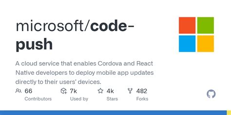 GitHub Microsoft Code Push A Cloud Service That Enables Cordova And React Native Developers