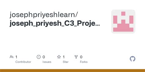 Github Josephpriyeshlearnjosephpriyeshc3project