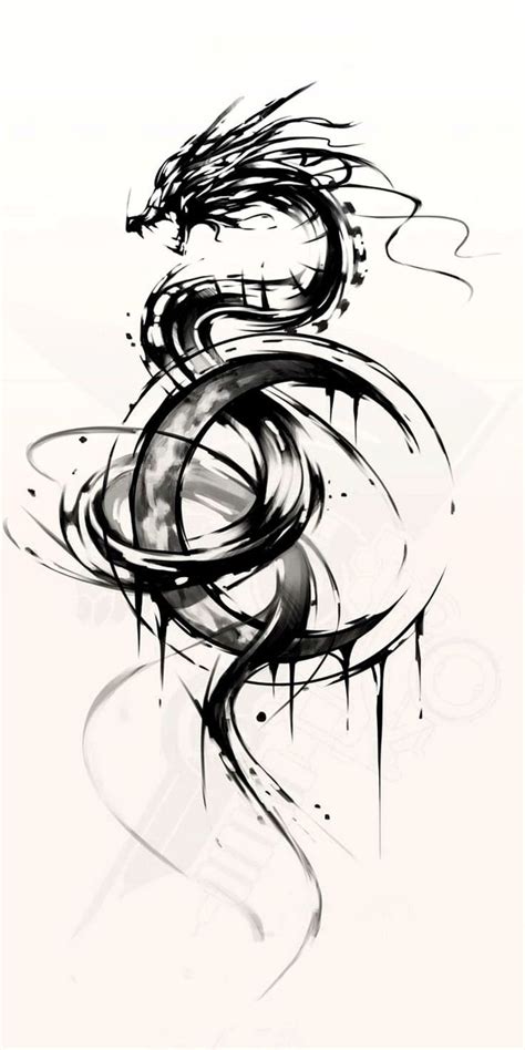 дракон Узоры татуировок Геометрические татуировки Винтажные татуировки