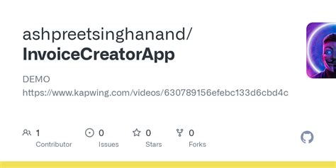 Github Ashpreetsinghanand Invoicecreatorapp Demo Https Kapwing Videos