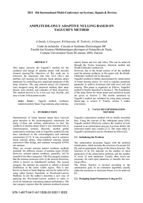 Pdf Amplitude Only Adaptive Nulling Based On Taguchis Method