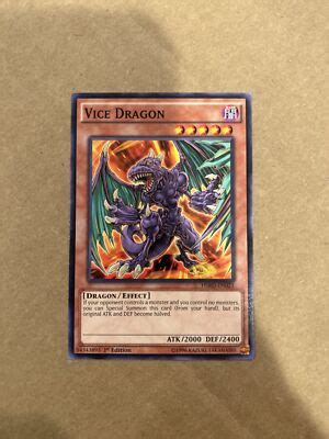 Yugioh Vice Dragon Hsrd En021 1st Edition Common Ebay