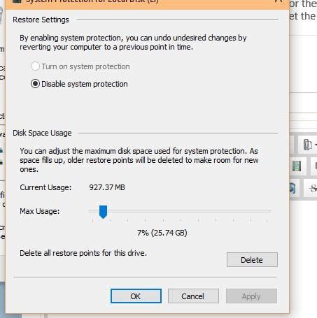 Can T Enable System Restore Solved Windows 10 Forums