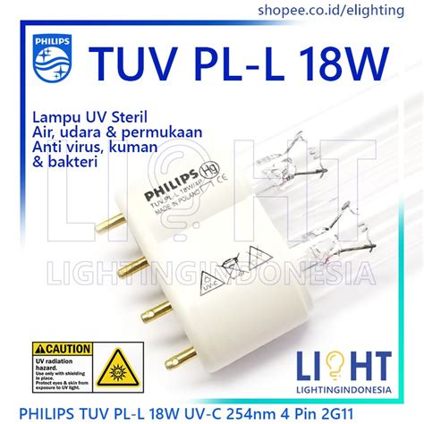 Jual Lampu UVC PHILIPS TUV PL L 18W 4P Disinfektan Air Udara PLL UV C TUV Germicidal 254nm