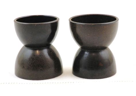Set Of 2 French Vintage Bakelite Egg Cups For Different Sized Eggs