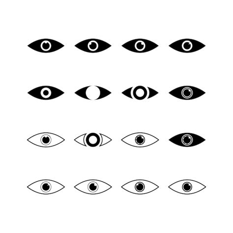 Premium Vector Eye Icon Set Sight Symbol Retina Scan Eye Icon Simple Eye Collection Eye