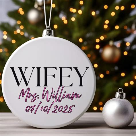 Wifey Christmas Ornament Personalized Etsy