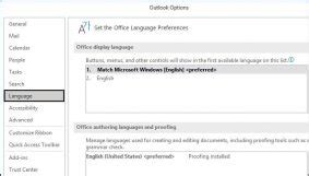 Steps To Change Default Language In Outlook