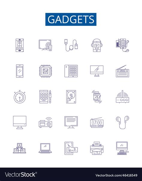Gadgets Line Icons Signs Set Design Collection Vector Image