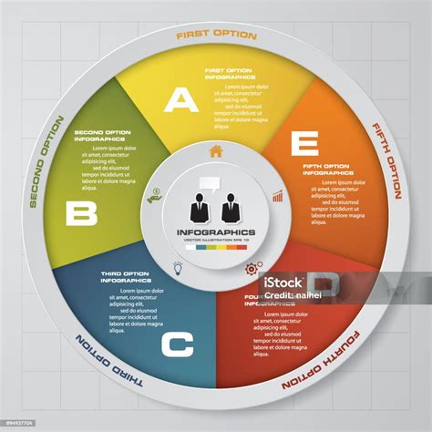 5 단계 현대 원형 차트 인포 그래픽 요소를 추상화 합니다 벡터 일러스트입니다 원형 차트에 대한 스톡 벡터 아트 및 기타 이미지 원형 차트 컴퓨터 그래픽 0명