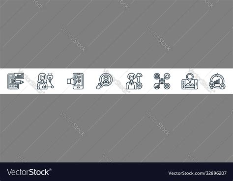 Digital Transformation Line Icons Linear Set Vector Image