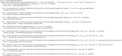 Python Error Running Wsgi Application Client Secrets Json Stack Overflow