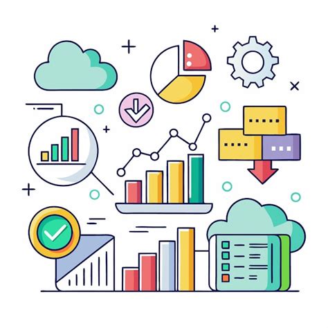 Colorful Data Analysis Illustration With Charts And Graphs Premium Ai