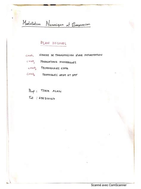 Modulation Et Compression Pdf