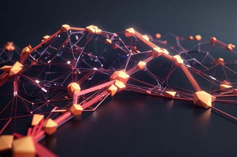 Premium Photo 3d Render Of A Low Poly Plexus Design Network Communications