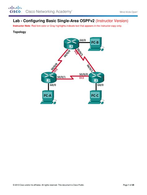 Fillable Online Configuring Basic Single Area Ospfv2 Fax Email Print Pdffiller