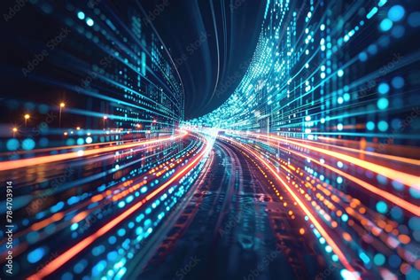 Visual Representation Of An Abstract Technology Background Illustrating High Speed Global Data