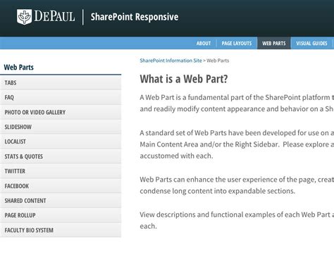 Levels Of Navigation Navigation Sharepoint Responsive Depaul University Chicago