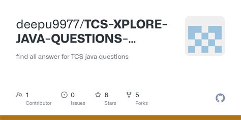 GitHub Deepu9977 TCS XPLORE JAVA QUESTIONS SOLUTIONS Find All Answer