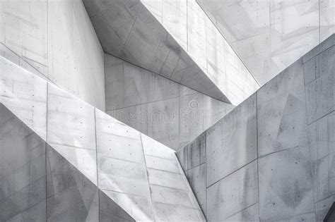 Modern Architectural Design Concrete Walls Abstract Patterns And Shapes Generative Ai Stock