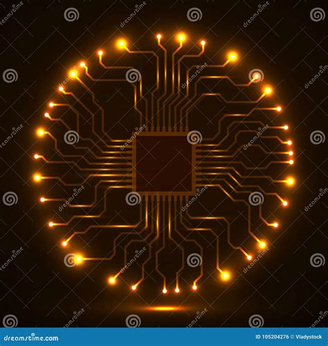 Abstract Cpu Microprocessor Stock Vector Illustration Of Computing Electrical 105204276