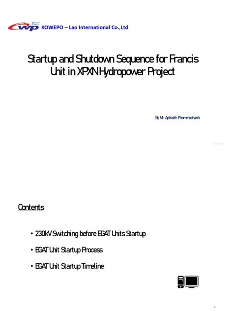 Xpxn Francis Unit Start Up Shutdown Sequence 120819 Pdf