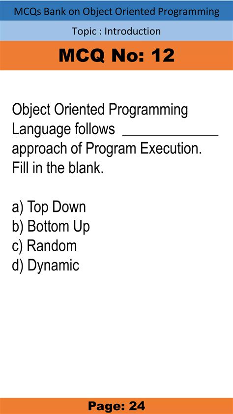 Multiple Choice Questions On Java Object Oriented Programming Bank 1
