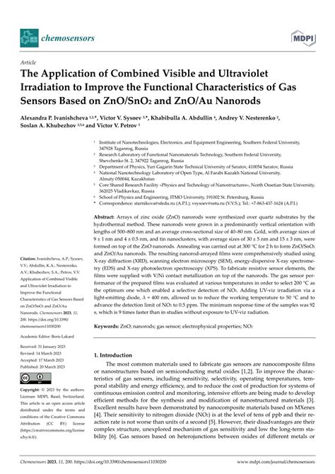 Pdf The Application Of Combined Visible And Ultraviolet Irradiation To Improve The Functional