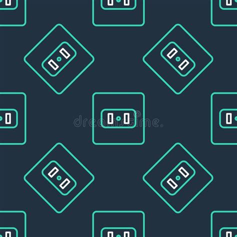 Line Electrical Outlet Icon Isolated Seamless Pattern On Black Background Power Socket Rosette