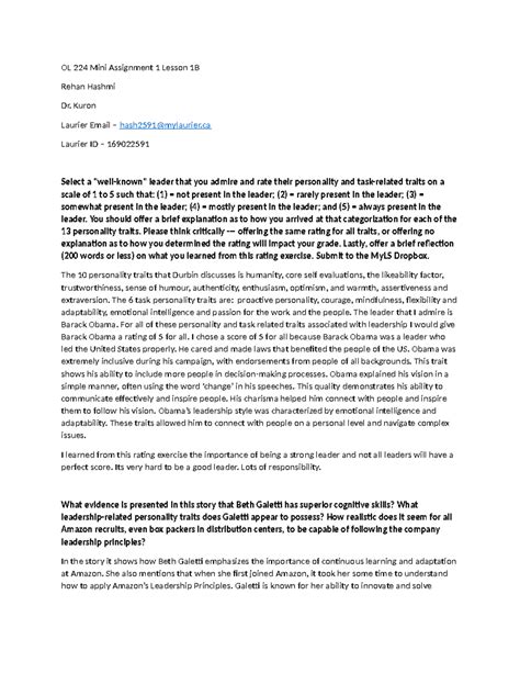 ol 224 mini assignment 1 lesson 1b rehan hashmi kuron laurier email