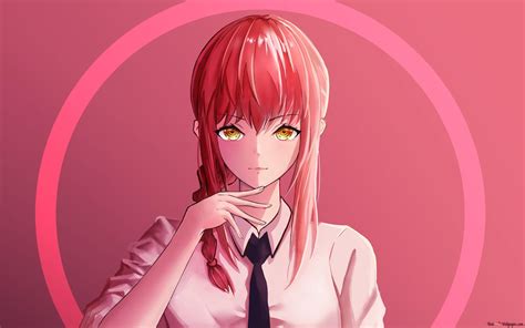 Chainsaw Man Anime Series Redhead Makima 2K Wallpaper Download