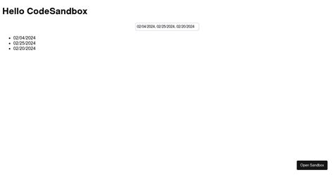 react multi date picker forked codesandbox