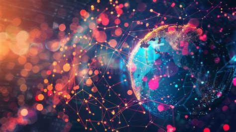 Digital Earth With Network Connections And Data Points Stock Illustration Illustration Of Dots