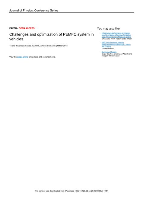 Pdf Challenges And Optimization Of Pemfc System In Vehicles
