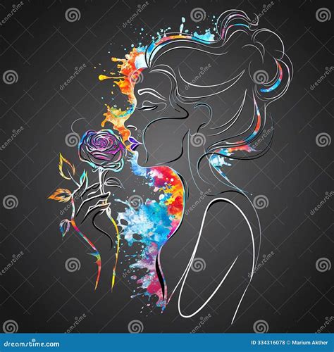 A Captivating Line Art Drawing That Masterfully Blends Abstract Expressionism With A Dynamic