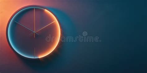 Analog Clock With Red Hands On Colorful Abstract Background Design