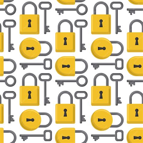 Premium Vector Yellow Padlocks And Grey Keys Seamless Pattern With Colorful Locks And Keys On